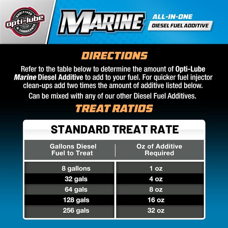 Opti-Lube Marine Diesel Fuel Improver - 1 Quart Treats up to 256 Gallons