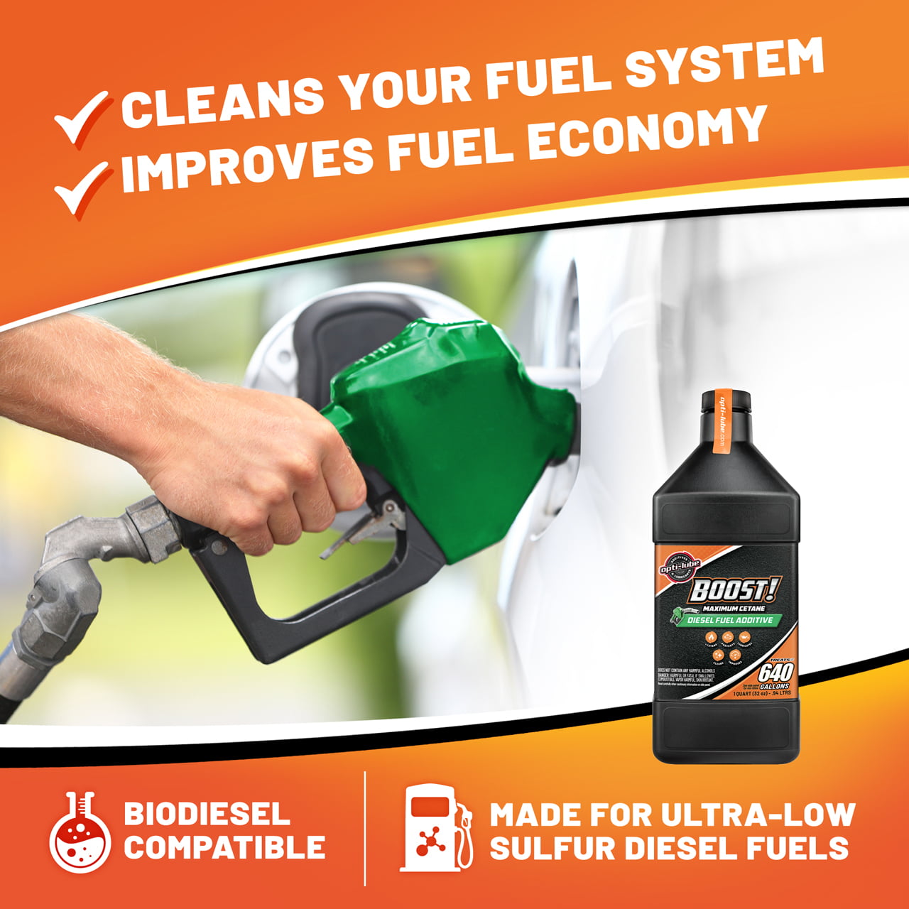 Opti-Lube Boost! Formula Diesel Fuel Additive - Quart Treats up to 640 ...