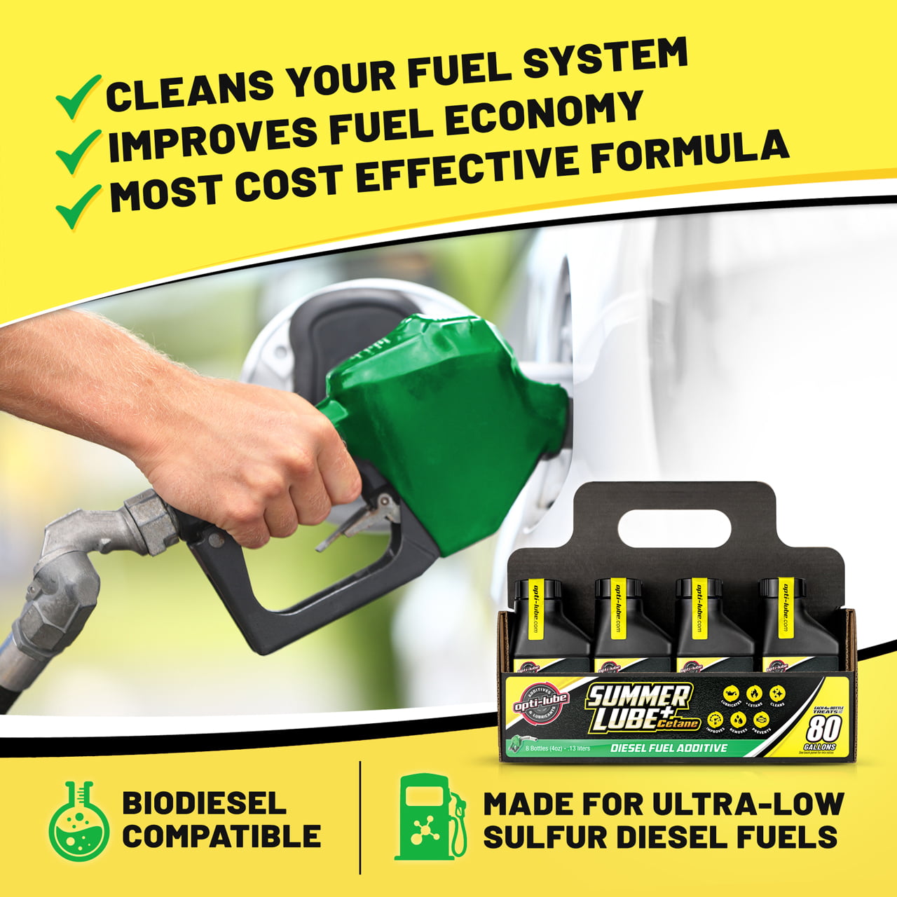 Opti-Lube Summer+ Cetane Formula Diesel Fuel Additive - 4oz 8 Pack ...