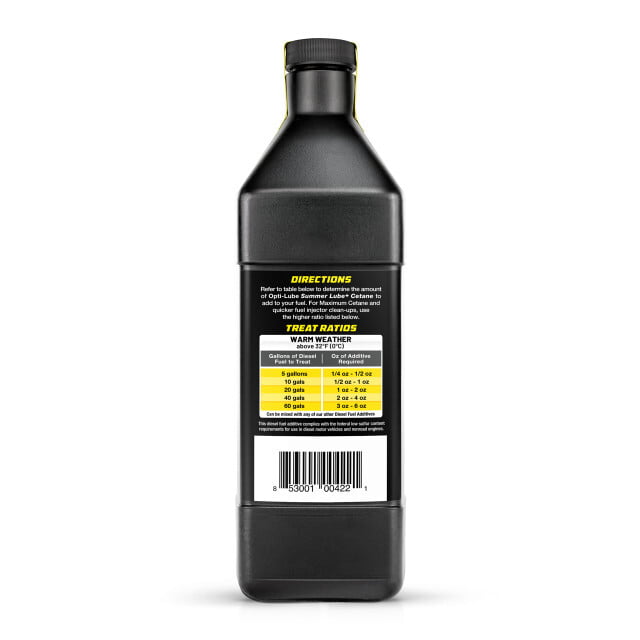 Opti-Lube Summer+ Formula Diesel Fuel Additive - 1 Quart, Treats up to ...