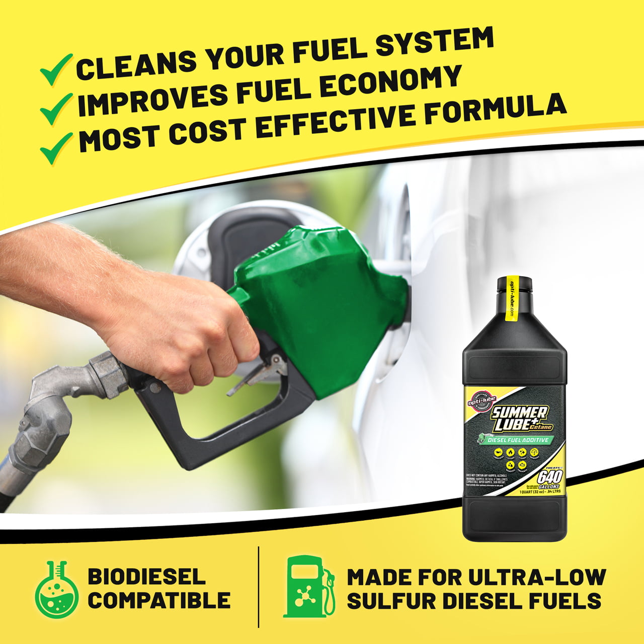 Opti-Lube Summer+ Formula Diesel Fuel Additive - 1 Quart, Treats up to ...