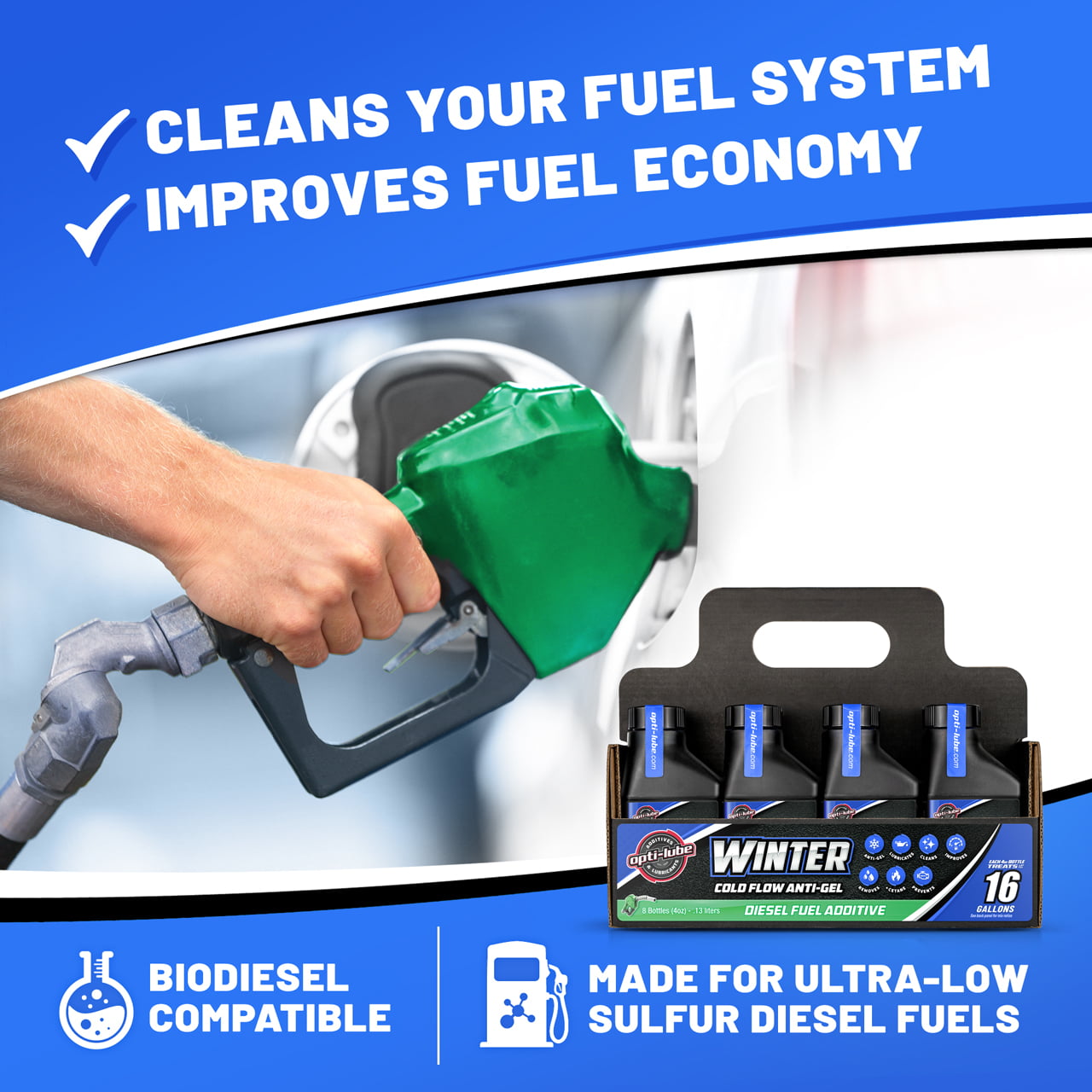Opti-Lube Winter Formula Diesel Fuel Additive - 4oz 8 Pack Treats up to ...