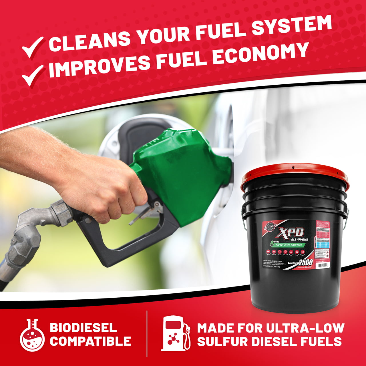 Opti-Lube XPD All-Season Diesel Fuel Additive - 5 Gallon Pail with 1 ...