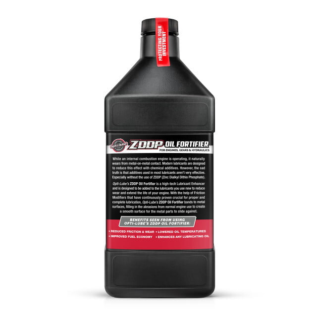 OPTI-LUBE ZDDP OIL FORTIFIER - Quart (32oz), Treats Up To 32 Quarts Of Oil