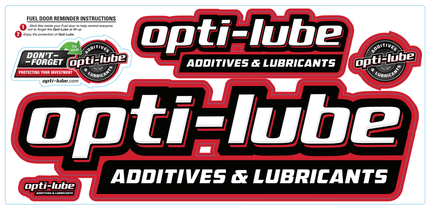 Opti-Lube Sticker Sheet 9" x 4.25"