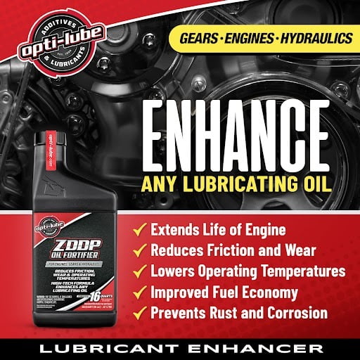 OPTI-LUBE ZDDP OIL FORTIFIER - 16 Ounce, Treats up to 16 Quarts of Oil